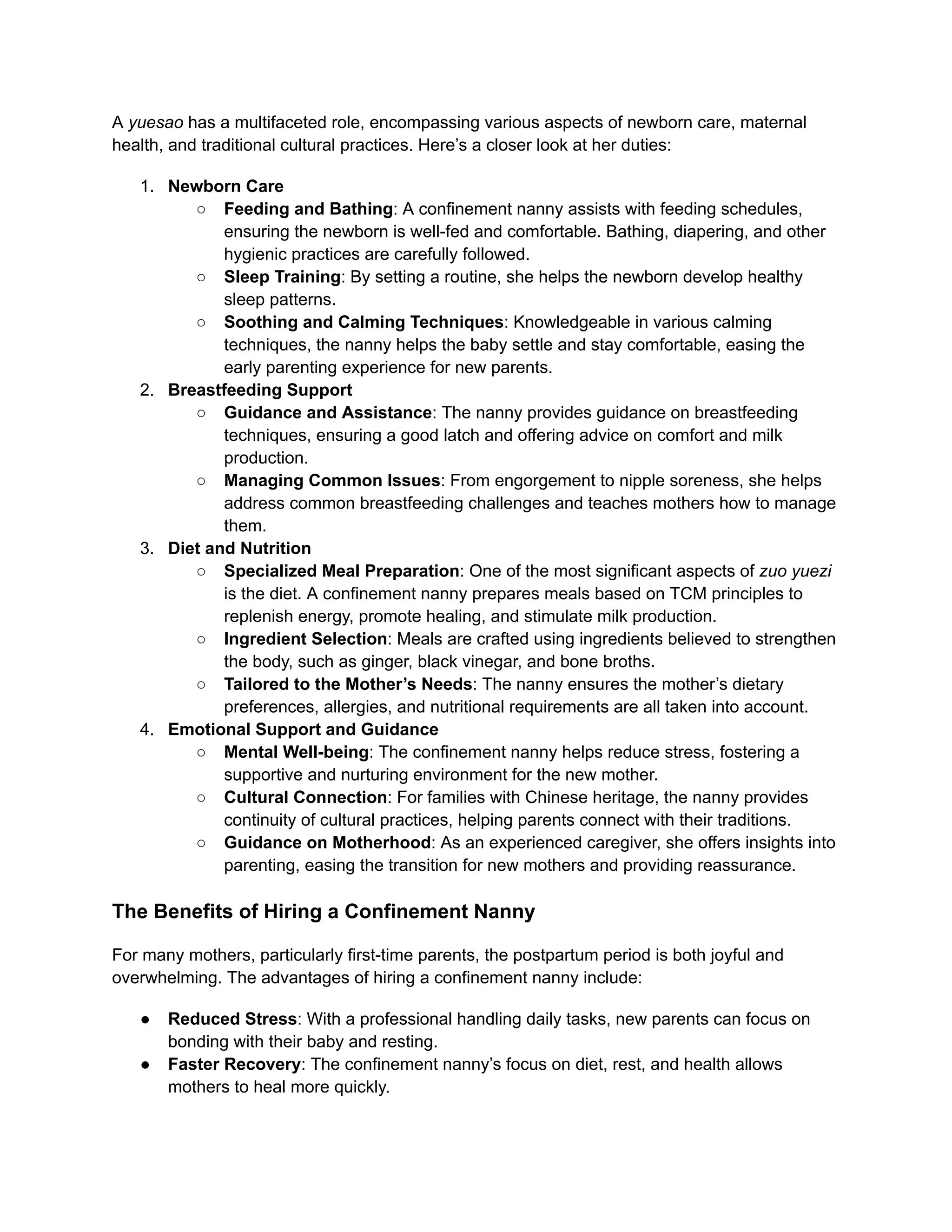 Chinese postpartum confinement nanny with love | PDF