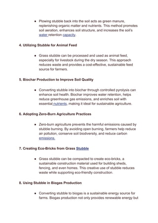 12 Environmentally-Friendly Ideas for Grass Stubble Disposal in ...