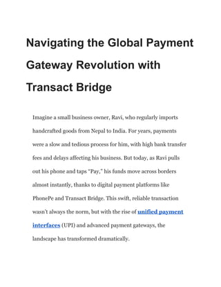 cross border payments in india , UPI payments acceptable in India | PDF