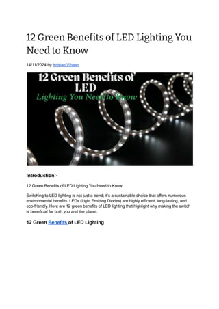12 Green Benefits of LED Lighting You Need to Know | PDF