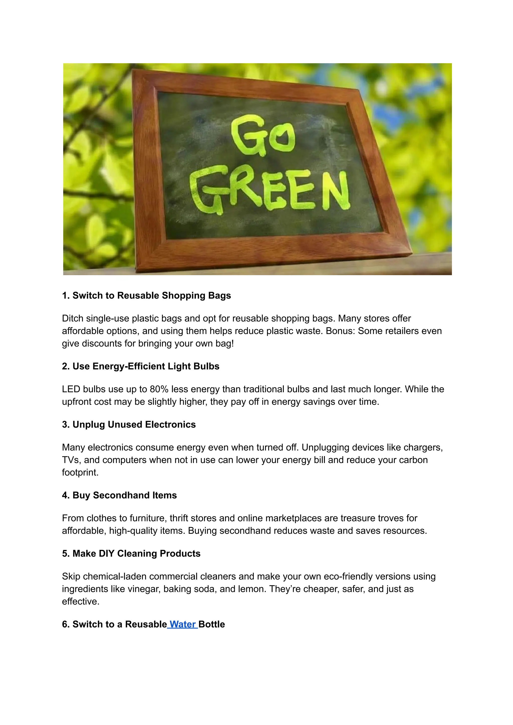 12 Budget-Friendly Ways to Go Green Today | PDF