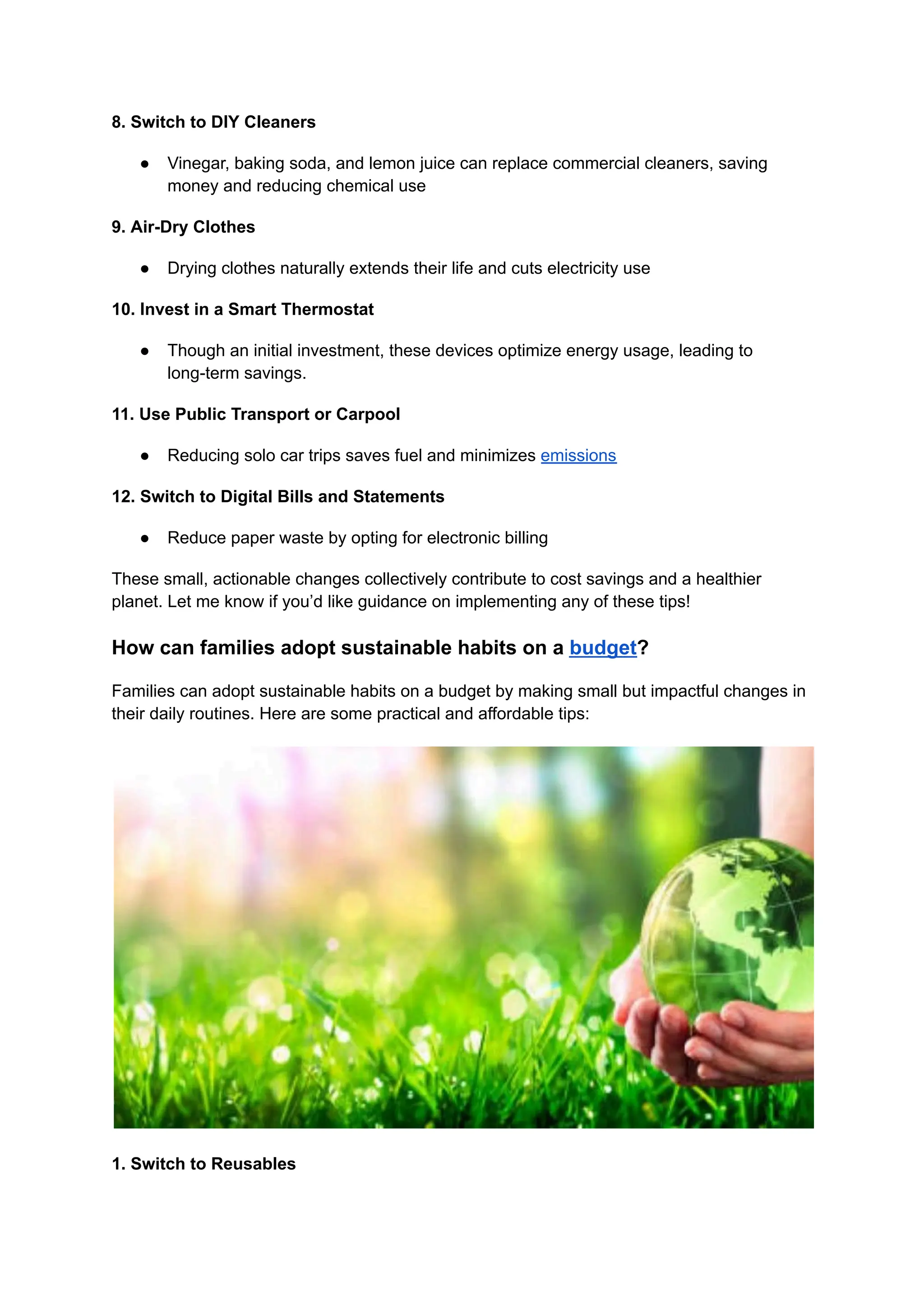 12 Budget-Friendly Ways to Go Green Today | PDF