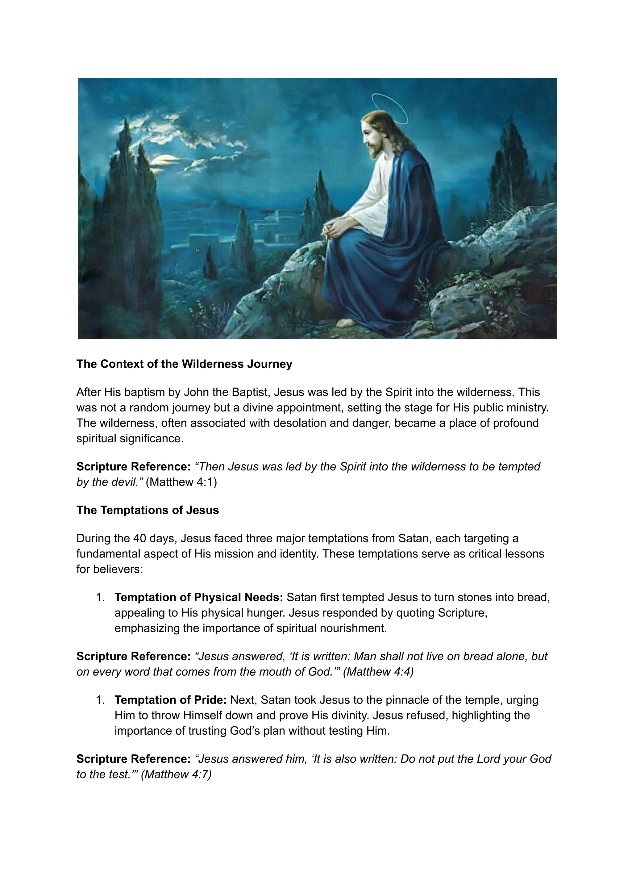 40 Days of Faith: The Journey of Jesus in the Wilderness | PDF