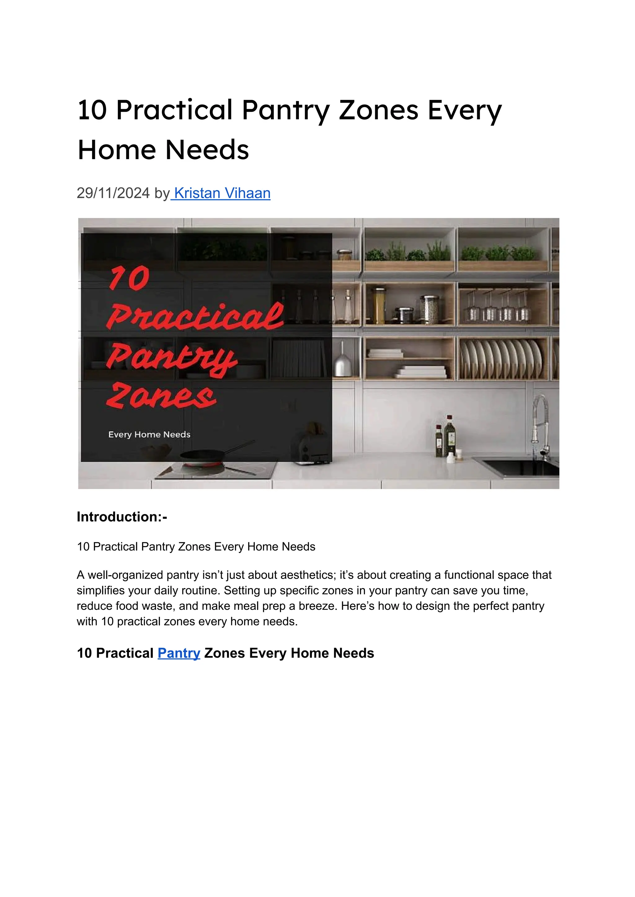 10 Practical Pantry Zones Every Home Needs | PDF