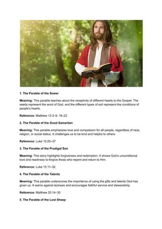 10 Parables of Jesus and Their Meanings... | PDF