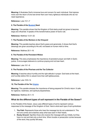 10 Parables of Jesus and Their Meanings... | PDF