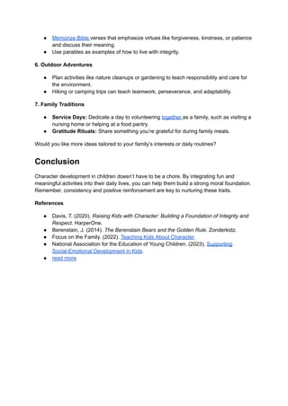 10 Fun Ways to Teach Character Development to Children | PDF