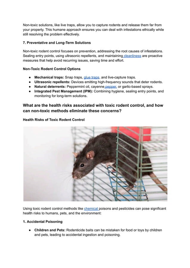 Top 7 Benefits of Using Non-Toxic Rodent Control | PDF