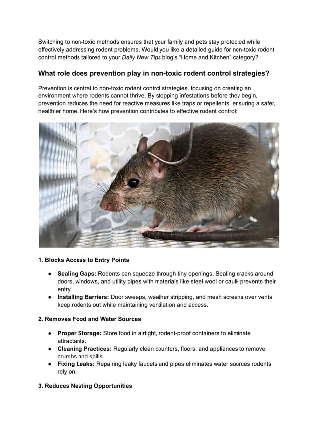 Top 7 Benefits of Using Non-Toxic Rodent Control | PDF