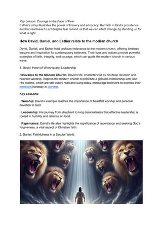 3 Heroes of Faith: David, Daniel, and Esther | PDF