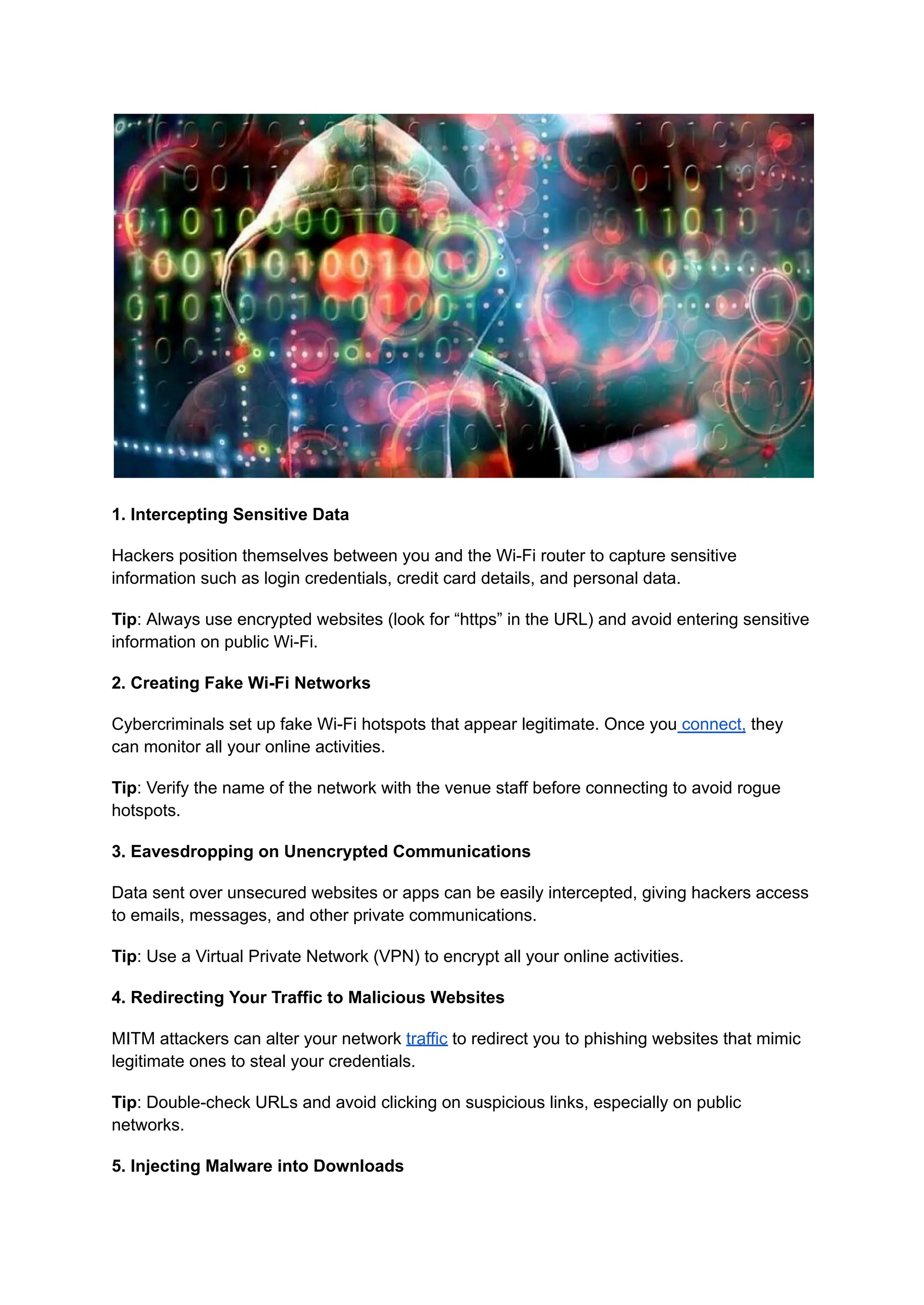 7 Ways Man-in-the-Middle Attacks Exploit Public Wi-Fi Users | PDF