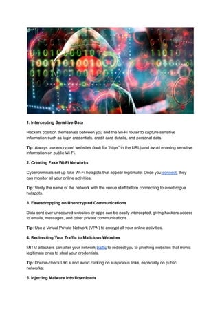7 Ways Man-in-the-Middle Attacks Exploit Public Wi-Fi Users | PDF