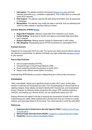 7 Ways Man-in-the-Middle Attacks Exploit Public Wi-Fi Users | PDF