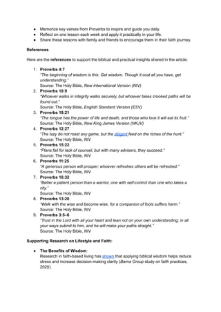 9 powerful Lessons from Proverbs to Improve Your Everyday Lifestyle | PDF