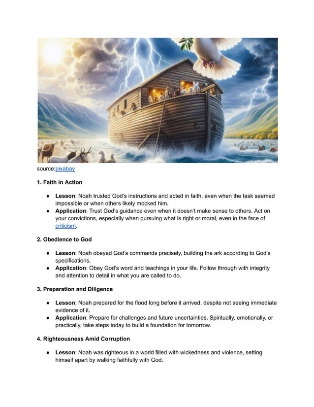 8 People on the Ark: 5 Key Lessons from Noah’s Family | PDF