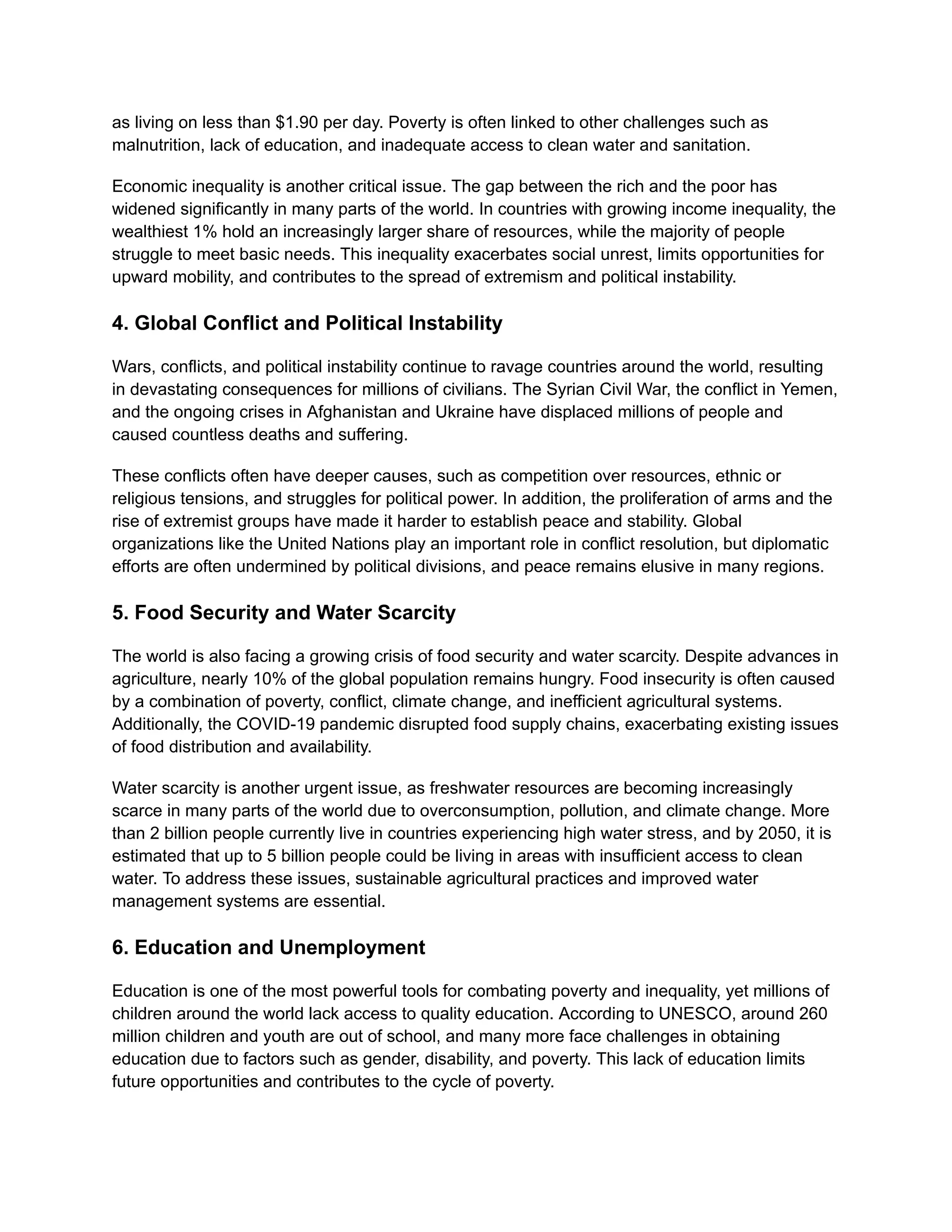 Global Challenges: Addressing the World's Most Pressing Issues | PDF