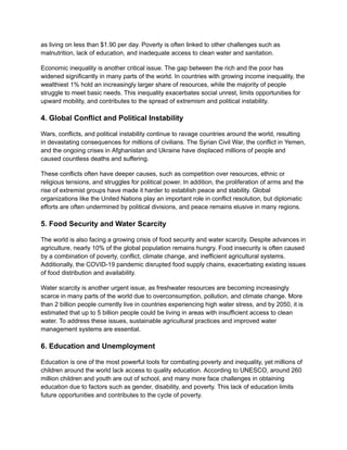 Global Challenges: Addressing the World's Most Pressing Issues | PDF