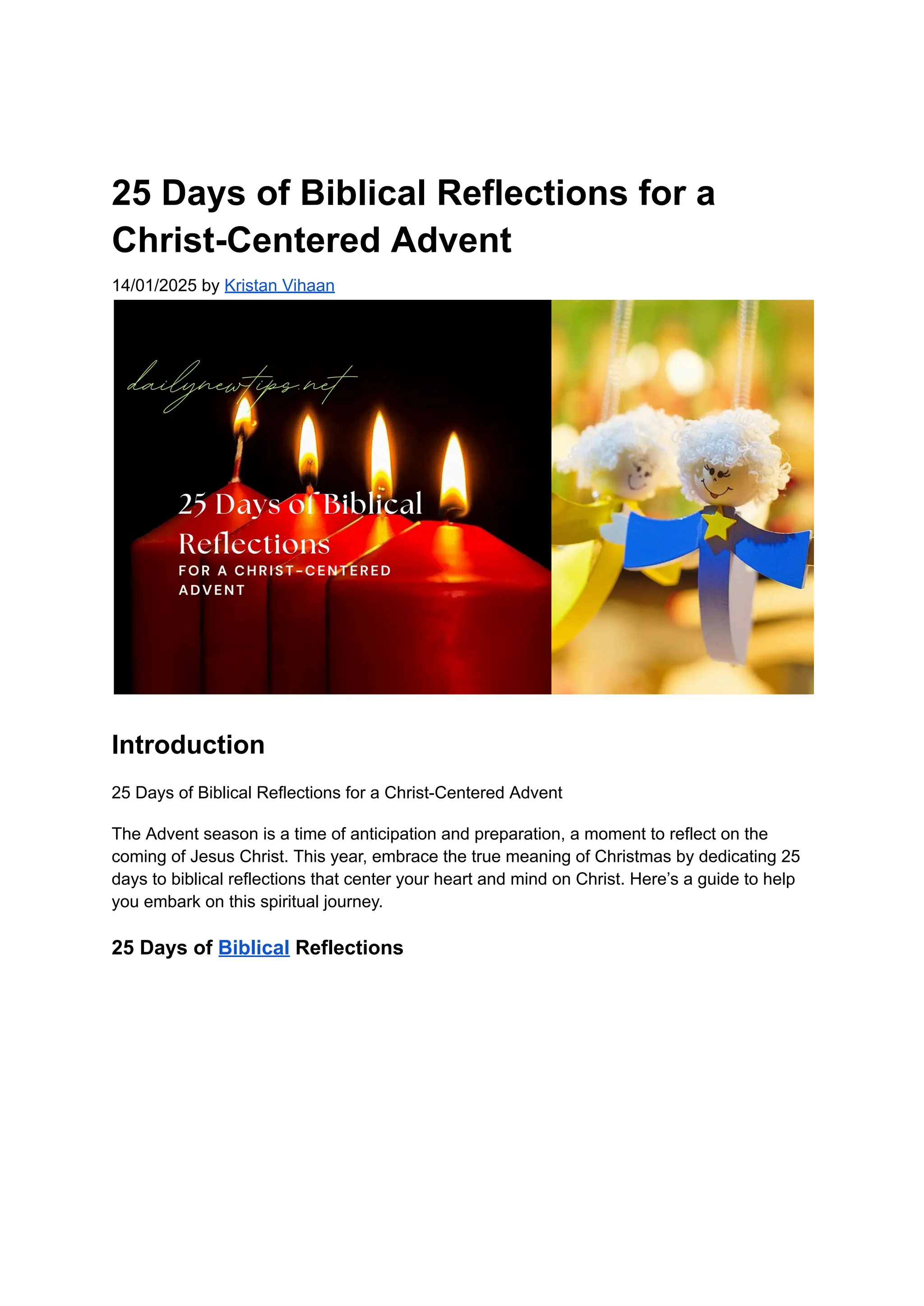 25 Days of Biblical Reflections for a Christ-Centered Advent | PDF
