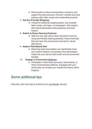 10 Sustainable Holiday Tips for an Eco-Friendly January | PDF