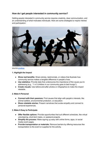 15 Inspiring Community Service Activity Ideas for Any Group | PDF