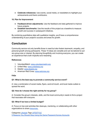 15 Inspiring Community Service Activity Ideas for Any Group | PDF