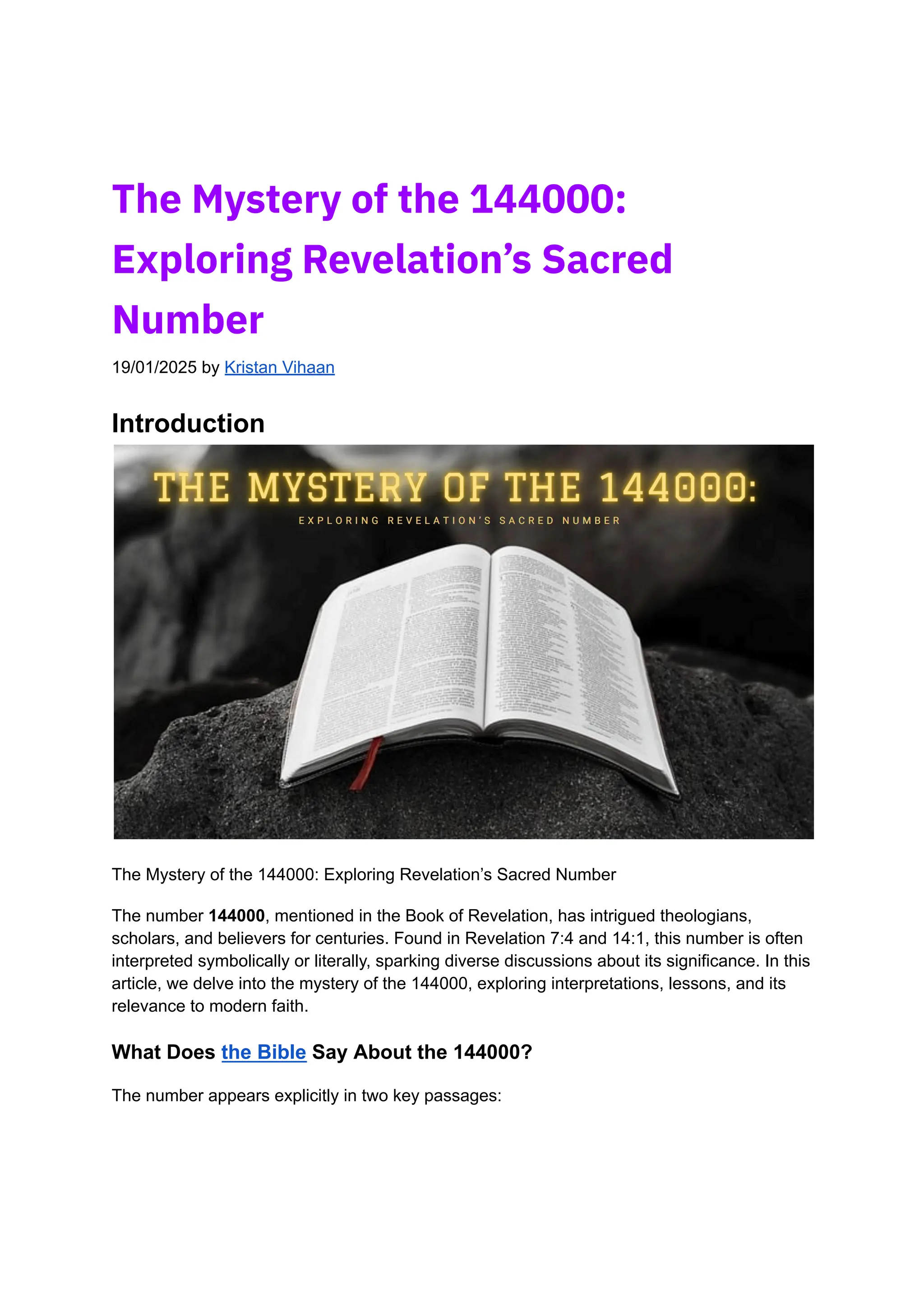The Mystery of the 144000: Exploring Revelation’s Sacred Number | PDF