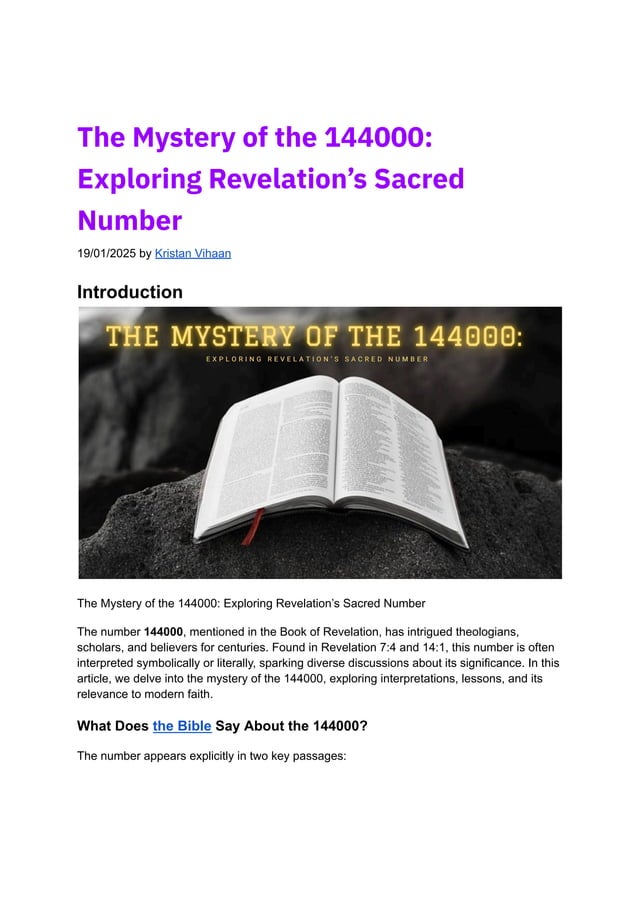 The Mystery of the 144000: Exploring Revelation’s Sacred Number | PDF
