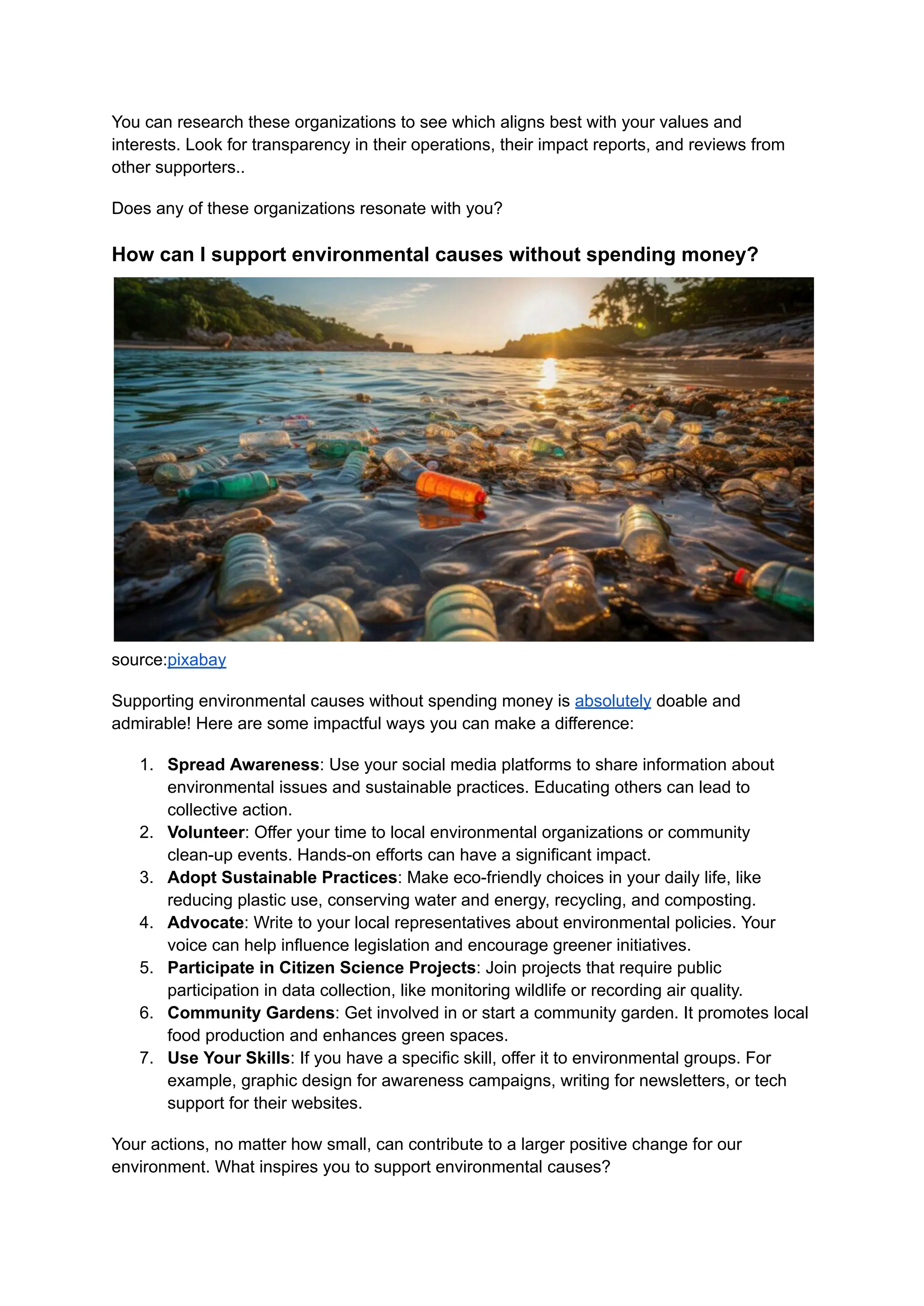 20 Reasons Why Supporting Environmental Causes Matters | PDF