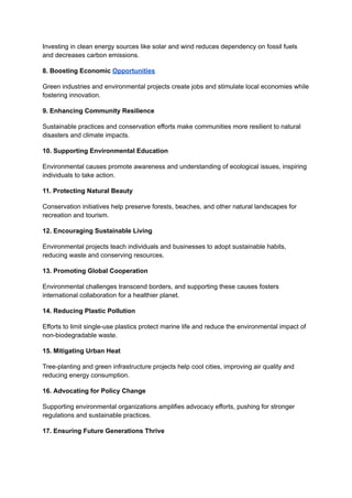 20 Reasons Why Supporting Environmental Causes Matters | PDF