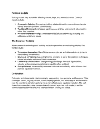 Understanding the Role of Police in Soct | PDF