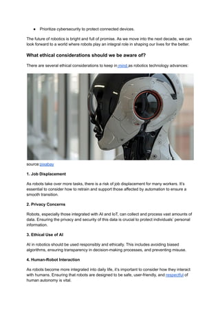 8 Predictions for the Future of Robotics in the Next Decade | PDF
