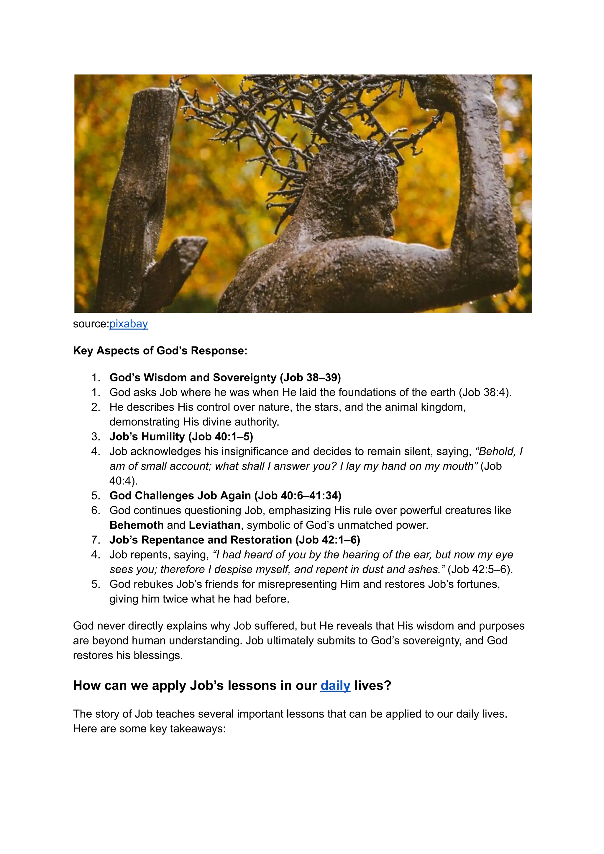 10 Lessons from Job: How to Stay Faithful in Suffering | PDF