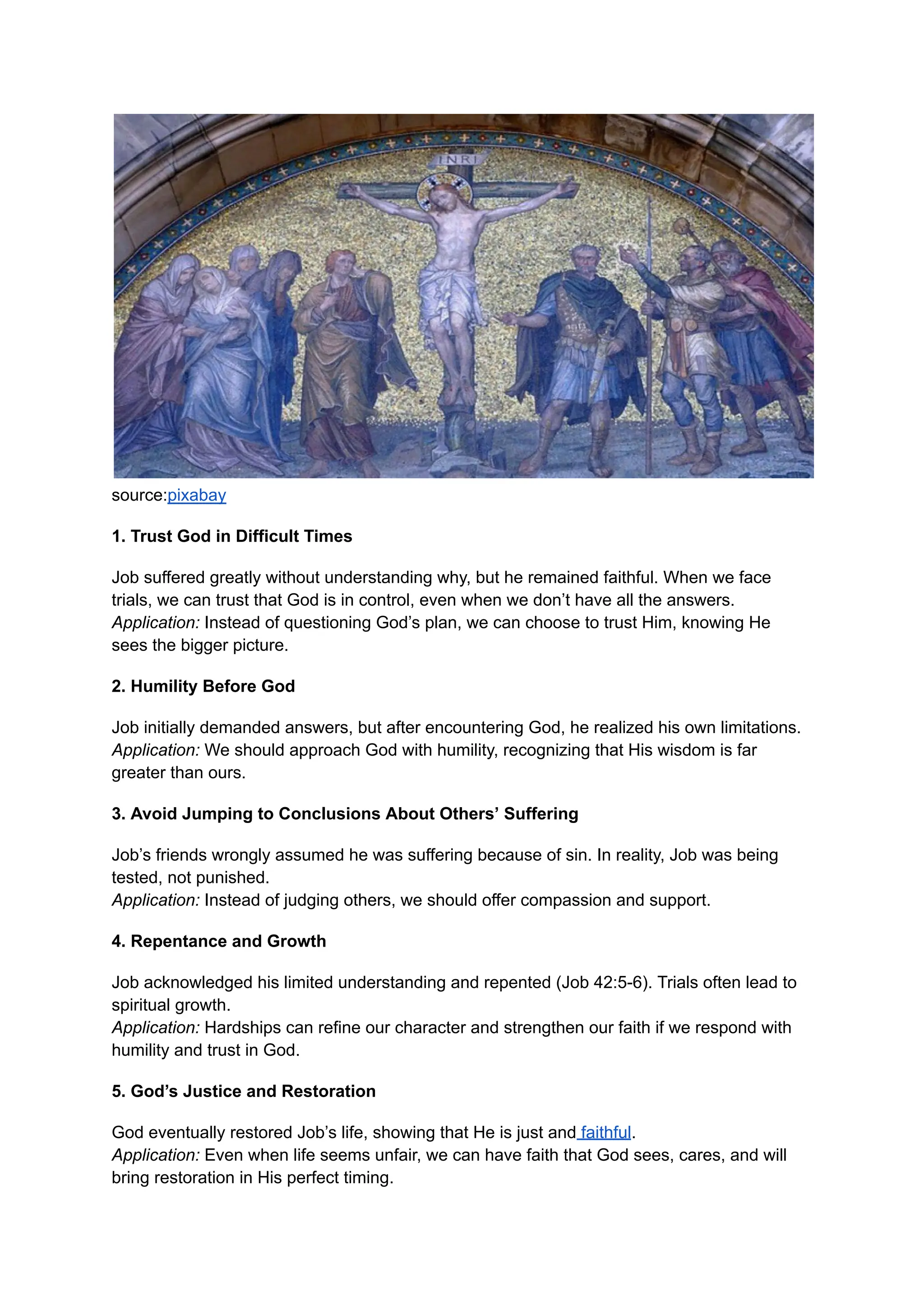 10 Lessons from Job: How to Stay Faithful in Suffering | PDF