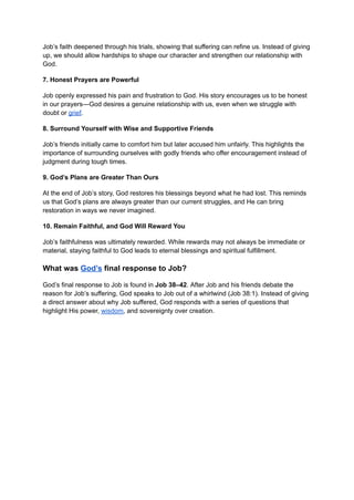 10 Lessons from Job: How to Stay Faithful in Suffering | PDF