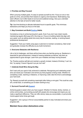 8 Life-Changing Tips for Goal Achievement | PDF