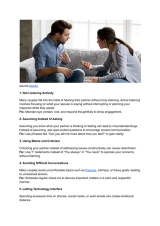 10 Common Communication Mistakes Couples Make After Marriage | PDF