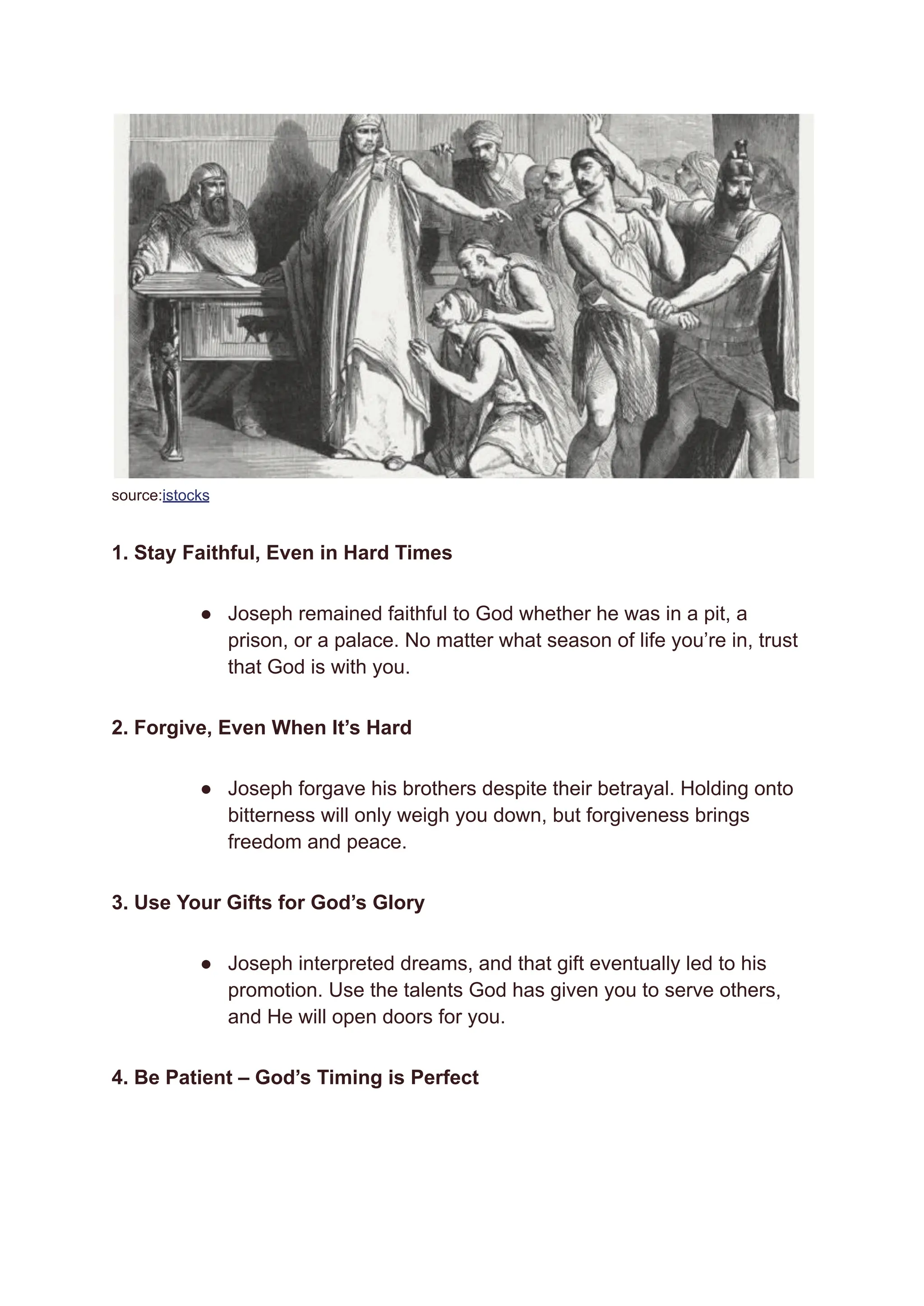 7 Trials of Joseph and How They Led to His Triumph | PDF