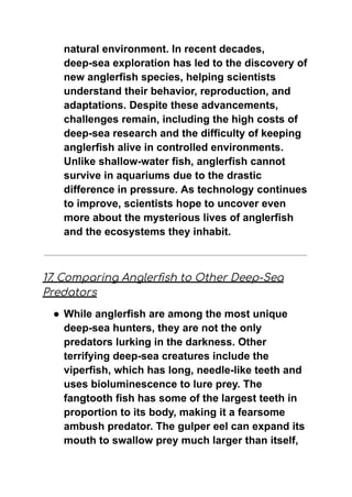 Anglerfish: The deep-sea predator with a light in the dark | PDF