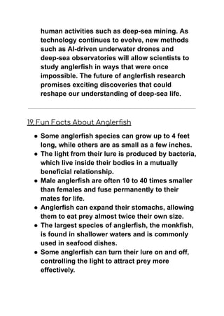 Anglerfish: The deep-sea predator with a light in the dark | PDF