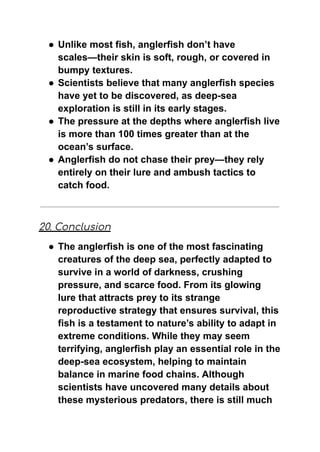 Anglerfish: The deep-sea predator with a light in the dark | PDF