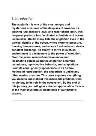 Anglerfish: The deep-sea predator with a light in the dark | PDF