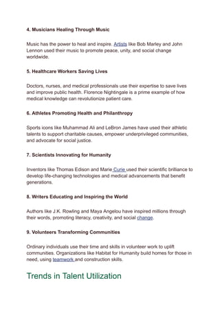 9 Inspiring Examples of Using Talents for Good | PDF