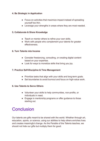 9 Inspiring Examples of Using Talents for Good | PDF