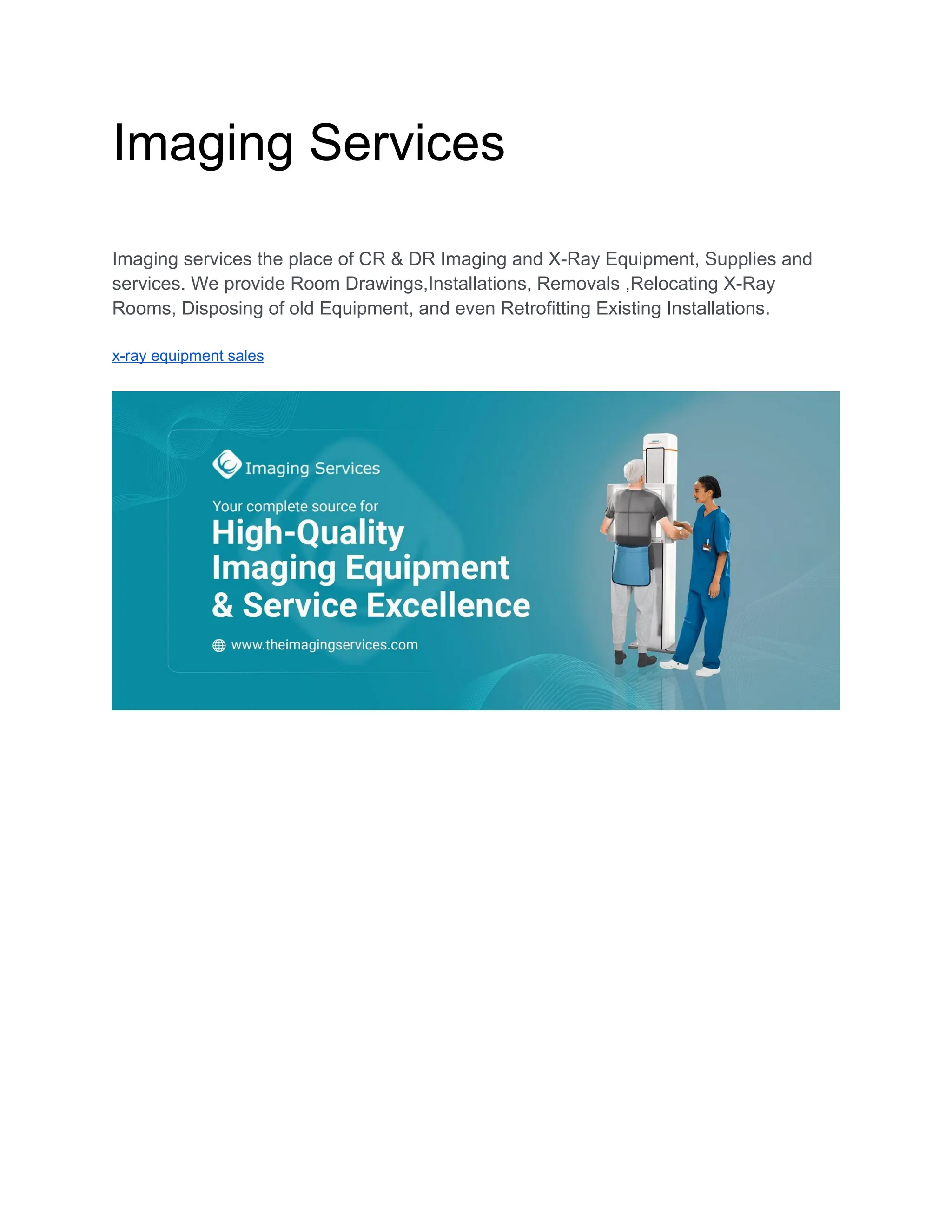 Imaging services the place of CR & DR Imaging and X-Ray Equipment | DOCX