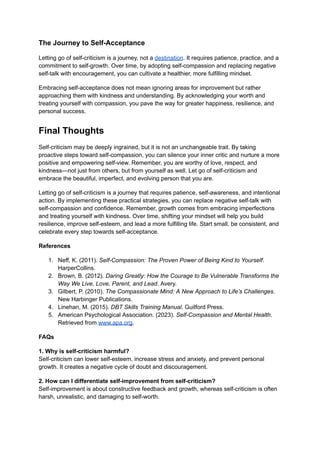 10 Practical Strategies to Let Go of Self-Criticism | PDF