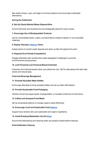 20 Expert-Approved Tips for Keeping Rivers Clean During Celebrations | PDF