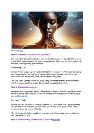 4 Myths About Silence and How It Actually Empowers You | PDF