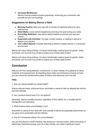 4 Myths About Silence and How It Actually Empowers You | PDF