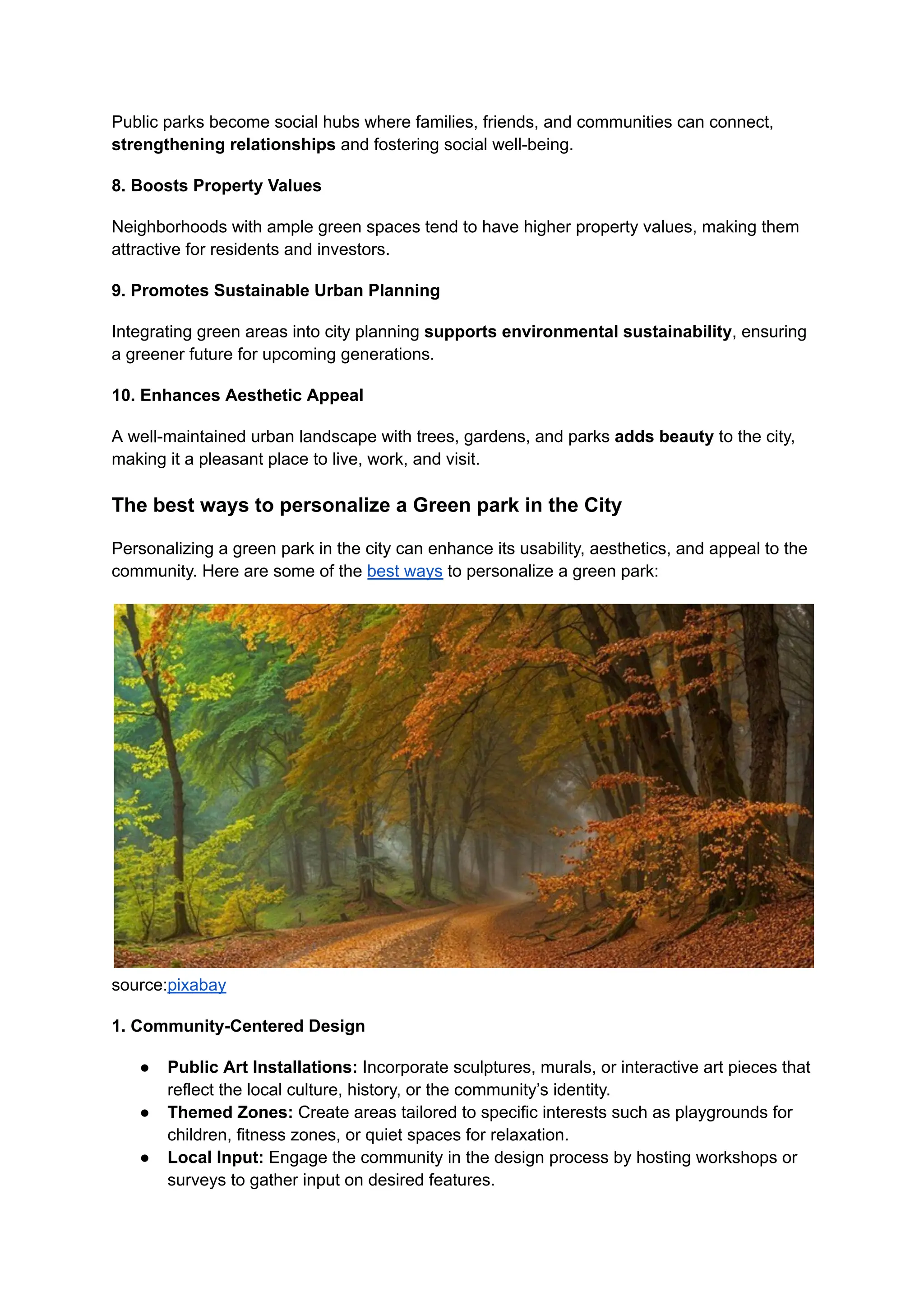 10 Reasons Every City Needs More Green Spaces | PDF