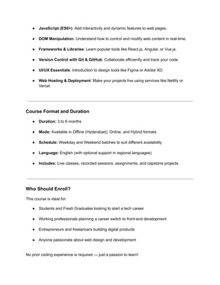 Best Front end developer Course in Hyderabad | PDF